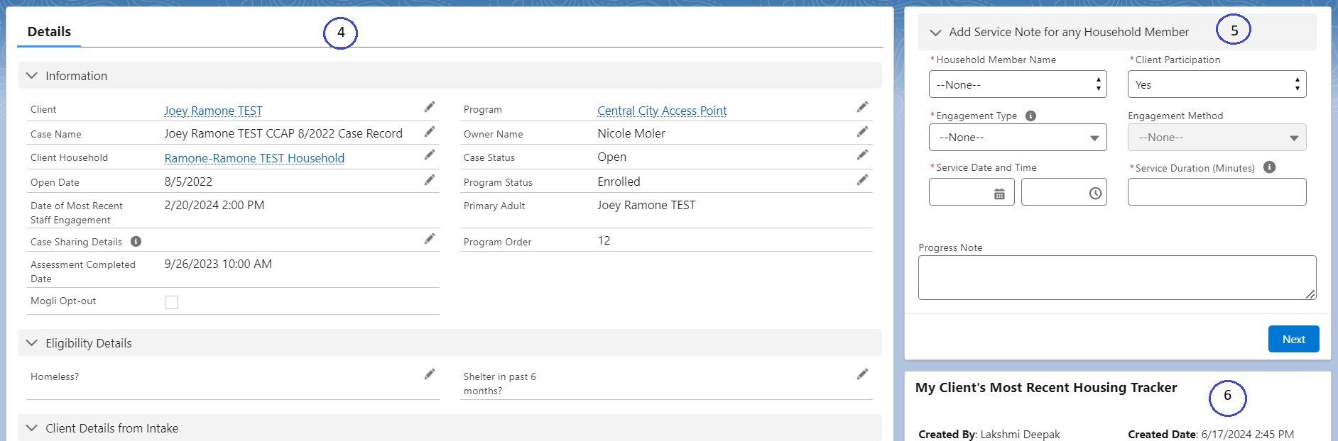 Case Record Page – Compass Family Services
