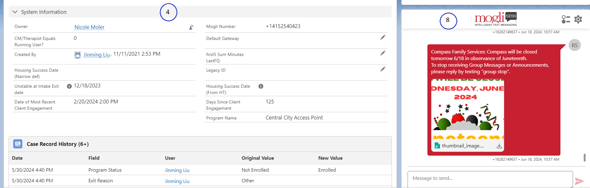 Case Record Page – Compass Family Services